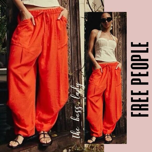 Free People | Pants & Jumpsuits | Free People Pants Harem Wideleg Linen ...